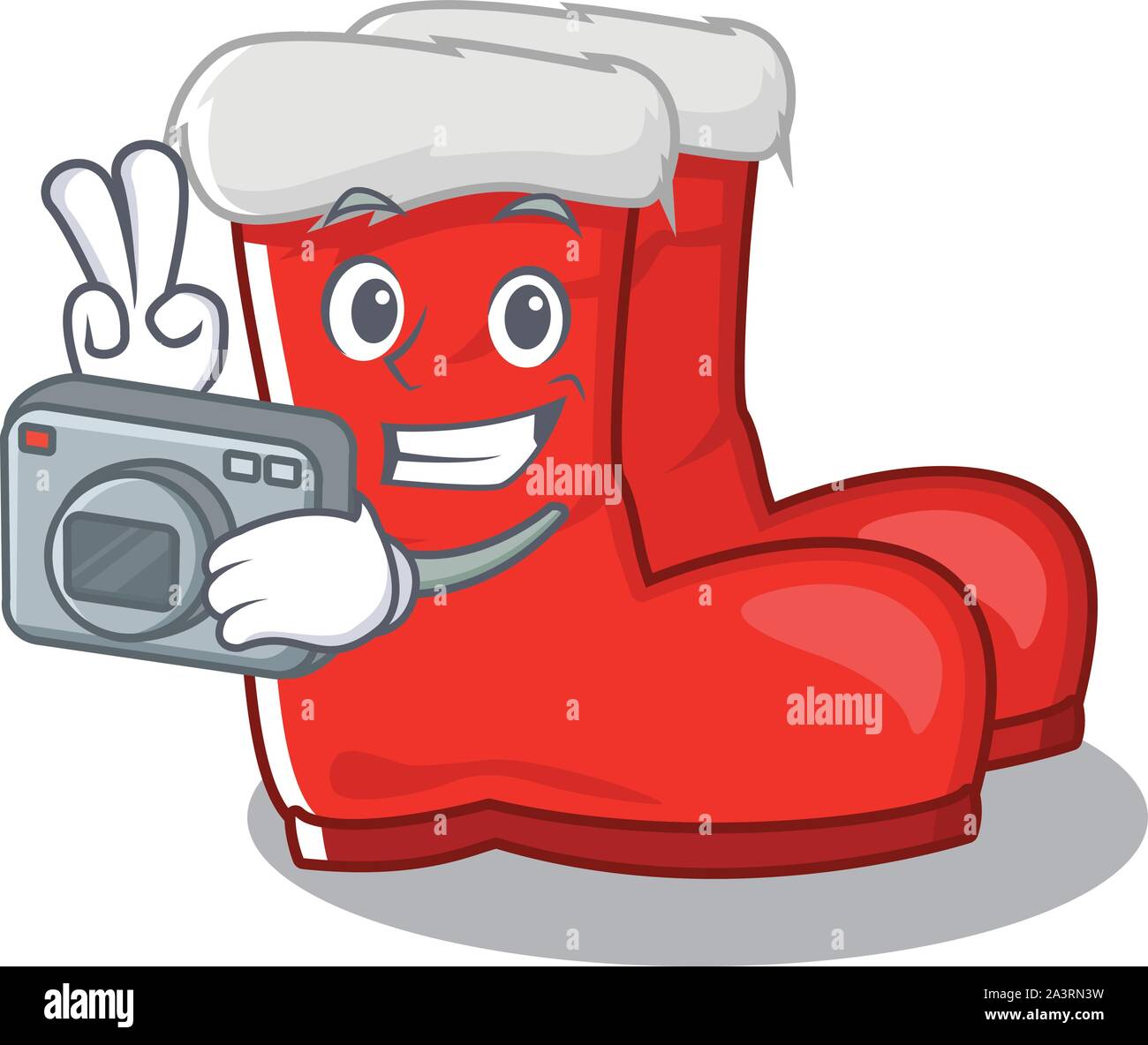 Photographer santa boots mascot isolated the character Stock Vector ...
