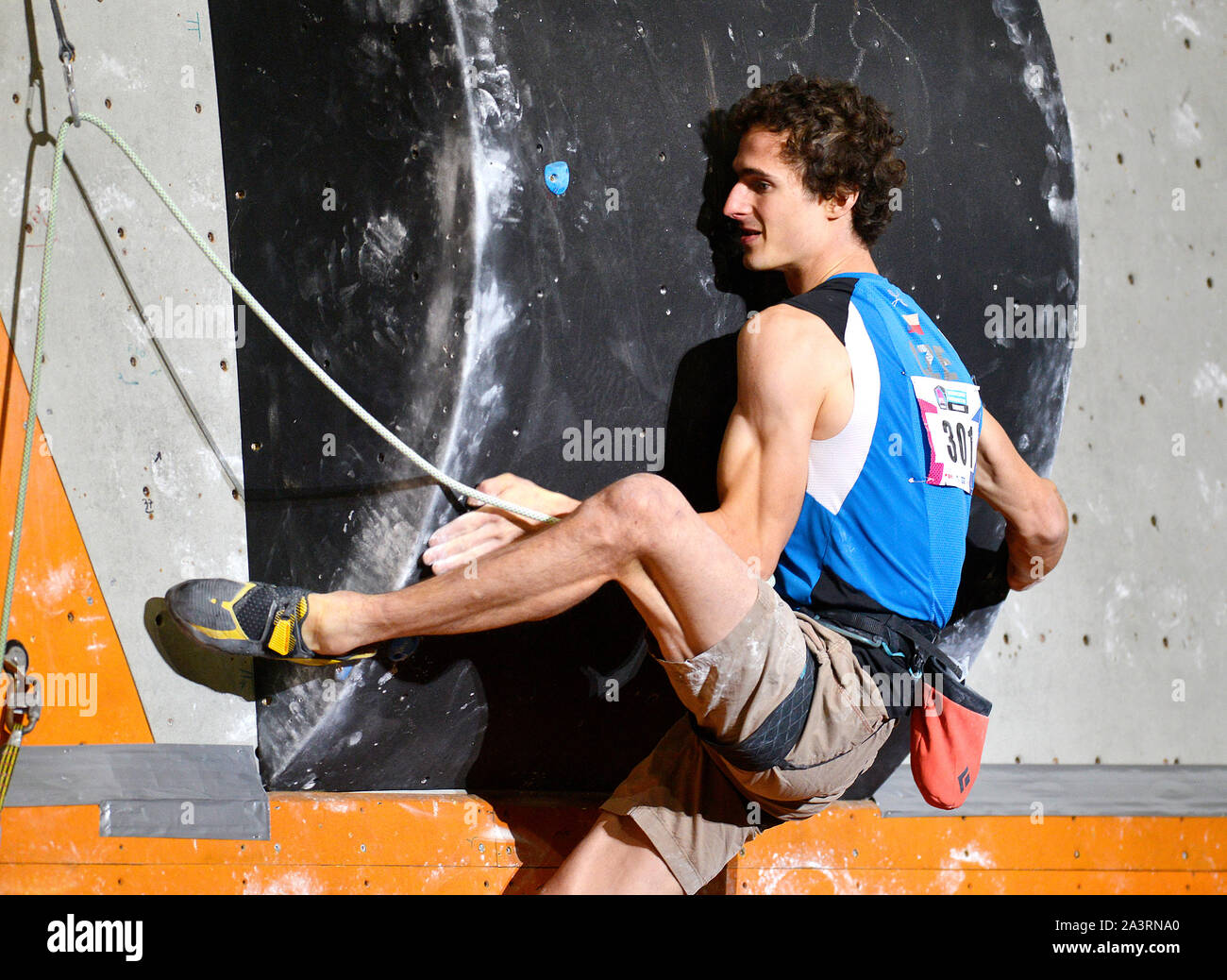 Adam Ondra of the Czech Republic wins the Lead during Combined Men's ...