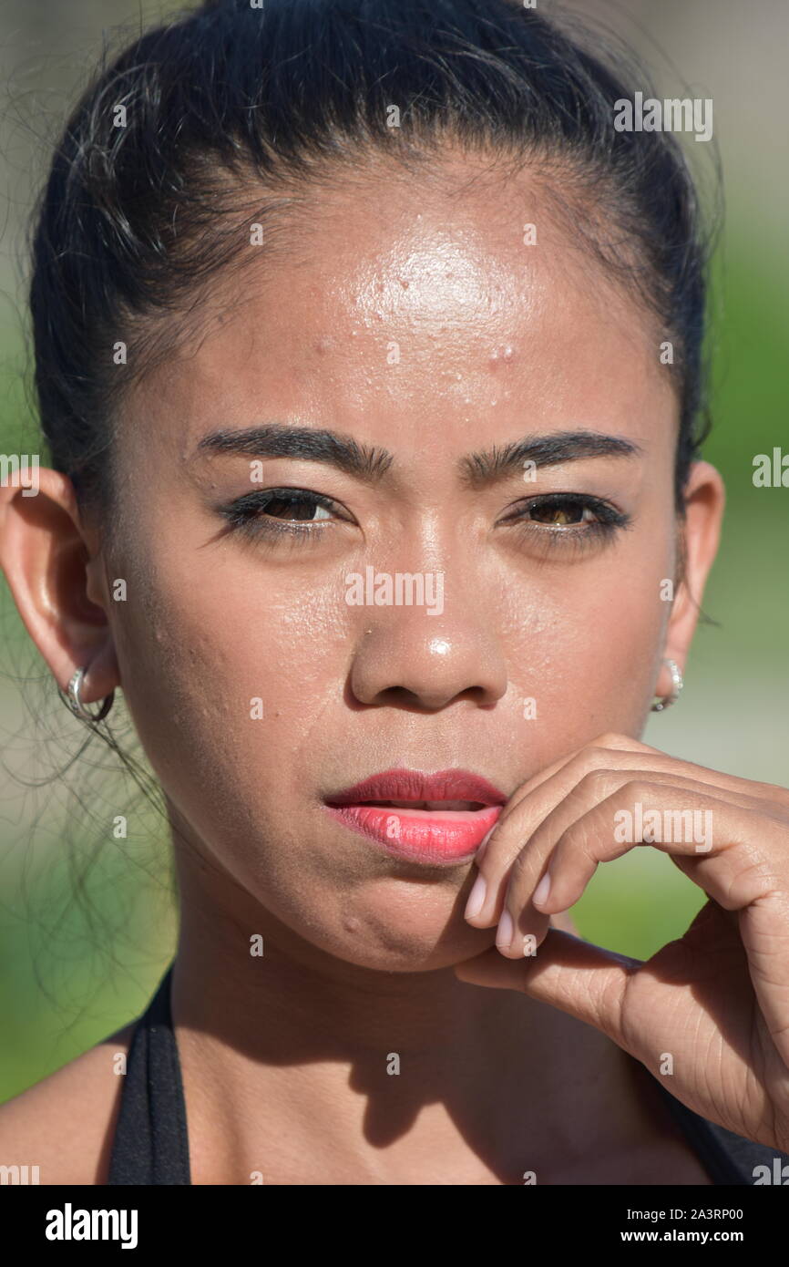 Worried Young Diverse Female Woman Stock Photo - Alamy