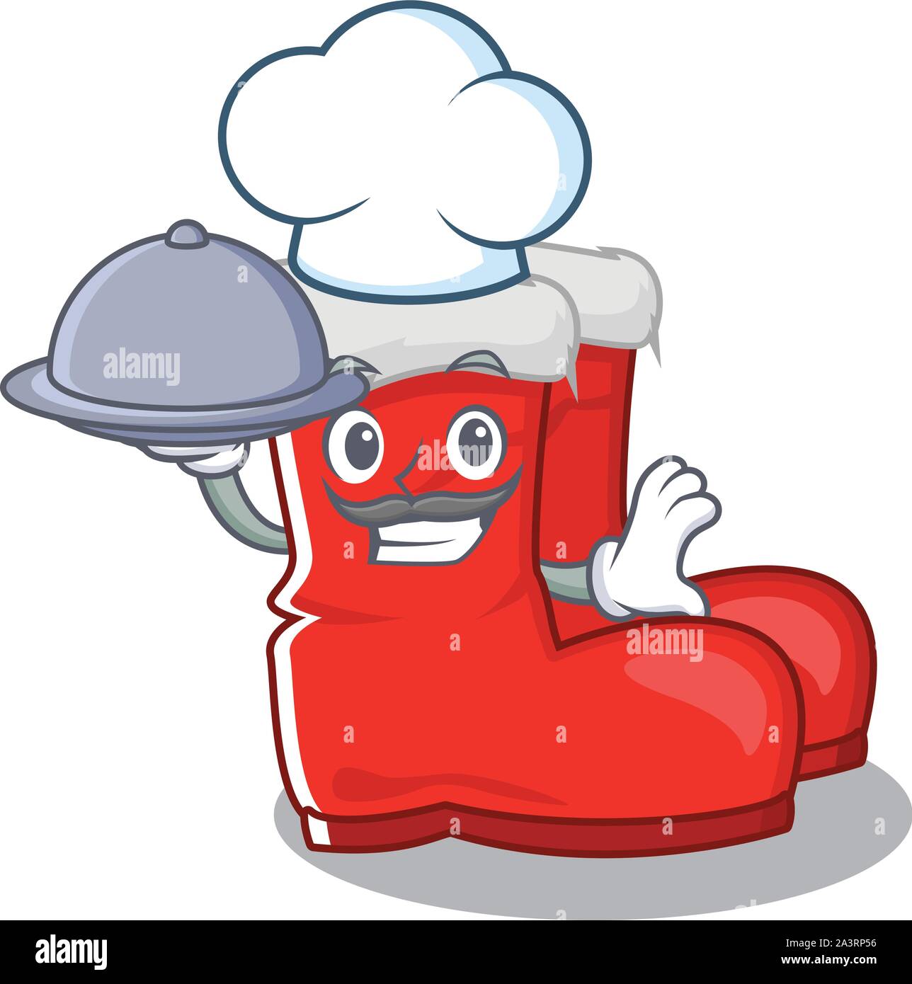 Chef with food santa boots mascot isolated the character Stock Vector ...