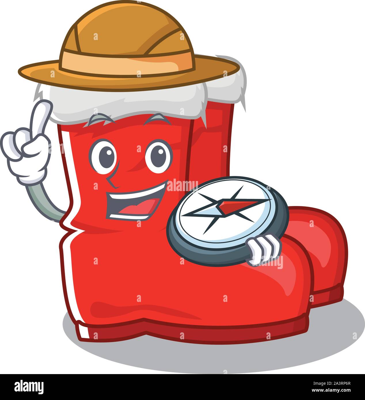 Explorer santa boots mascot isolated the character Stock Vector Image ...