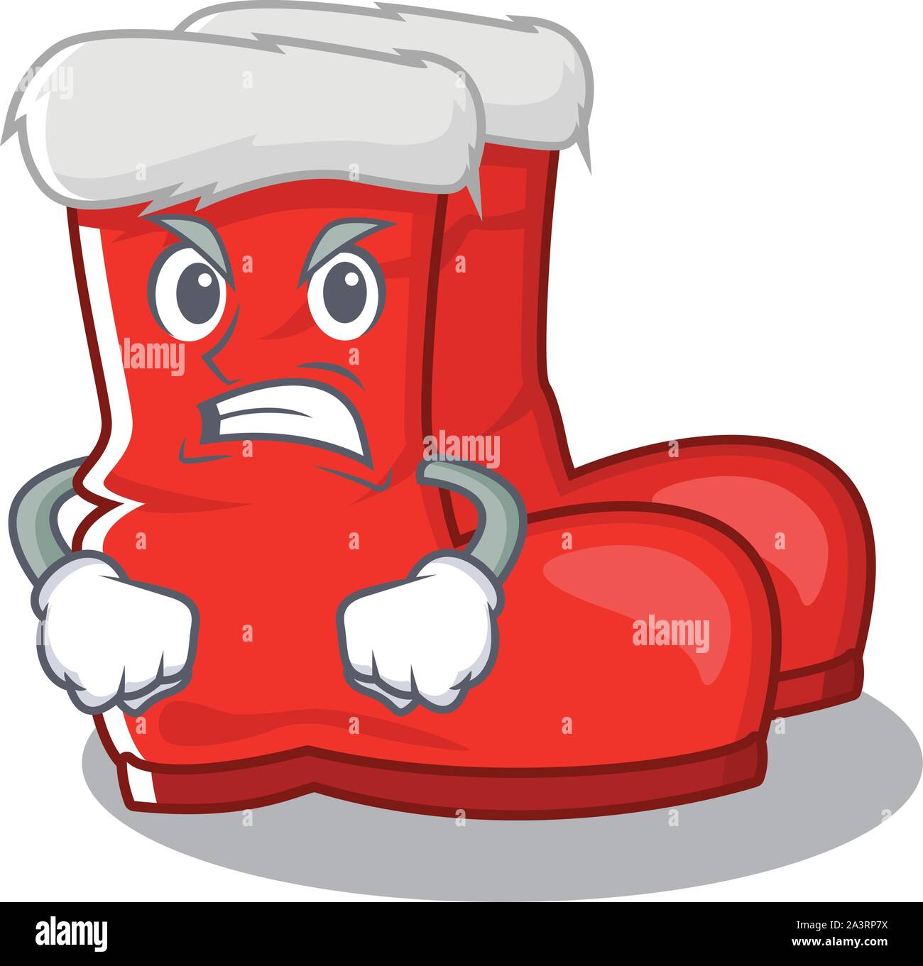 Angry santa boots mascot isolated the character Stock Vector Image ...