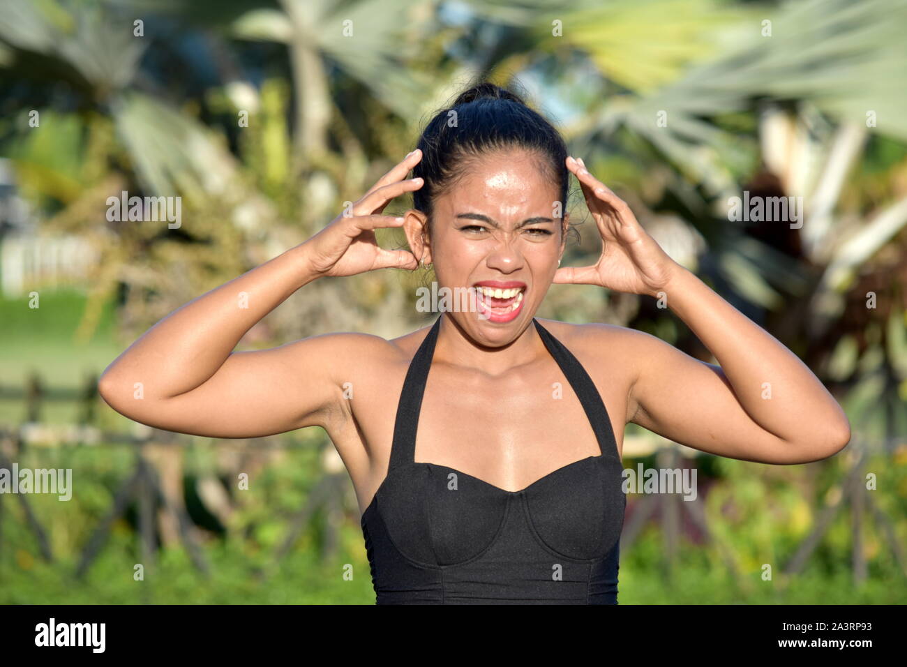 Stressed Adult Female Stock Photo - Alamy