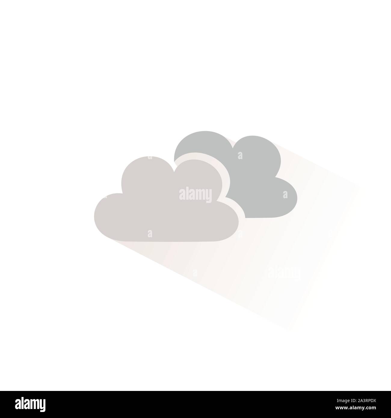 Clouds color icon with shadow. Flat vector illustration Stock Vector ...
