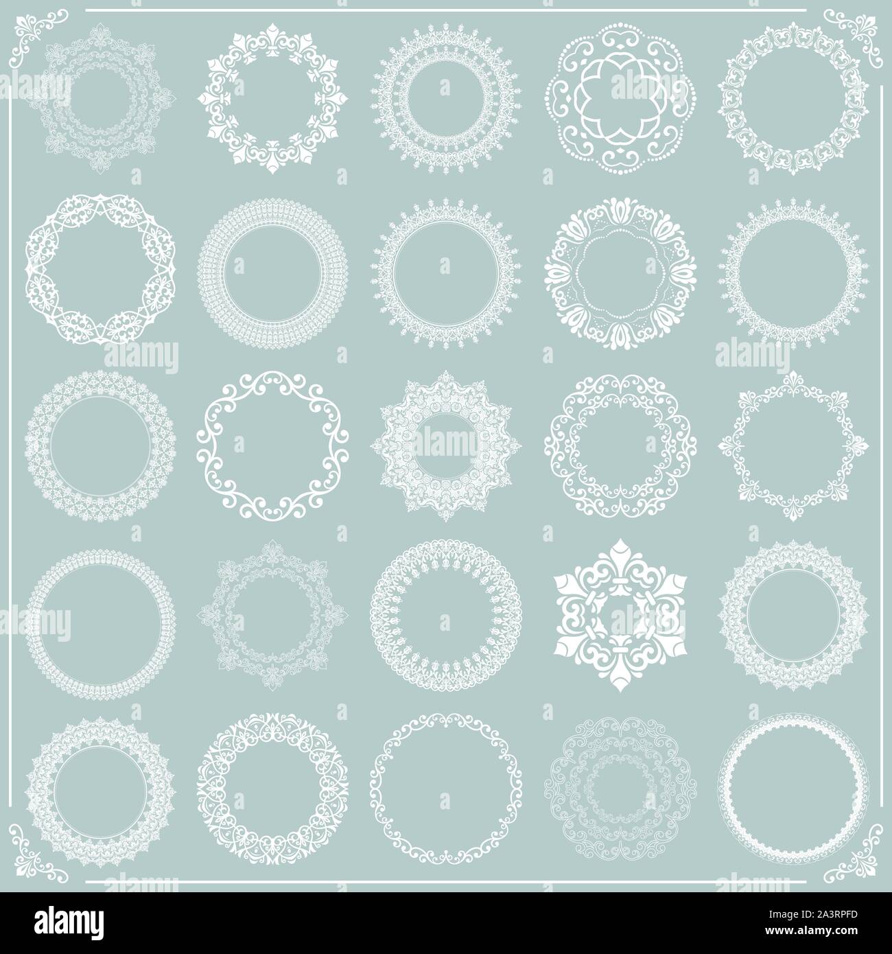 Vintage Set of Vector Round Elements Stock Vector Image & Art - Alamy
