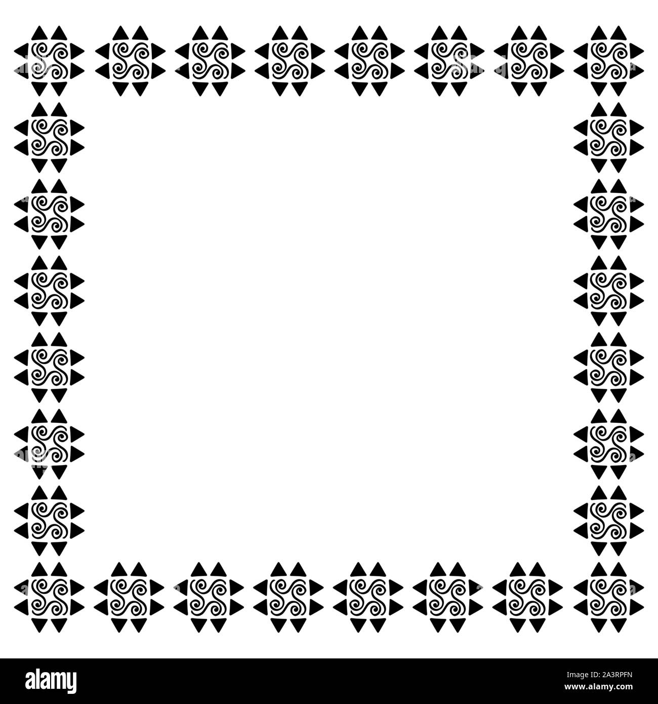 Decorative square seamless square ornamental border, frame isolated on ...