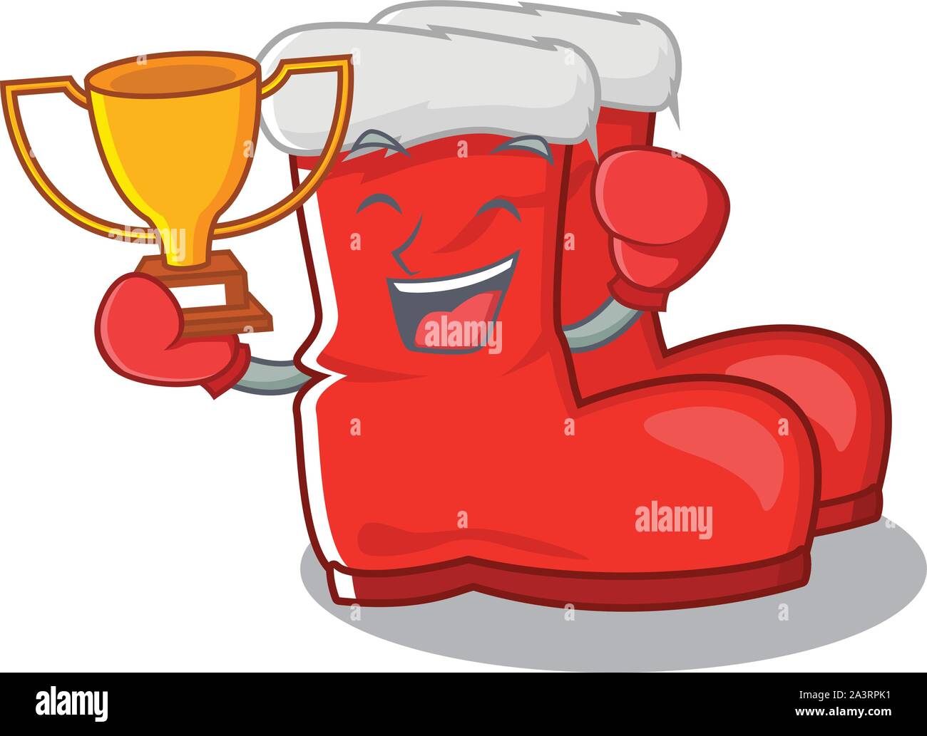 Boxing winner santa boots with the cartoon shape Stock Vector Image ...