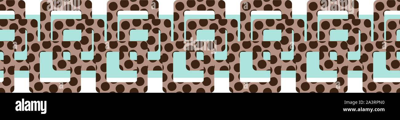 seamless vector border print with leopard colored square abstract ...