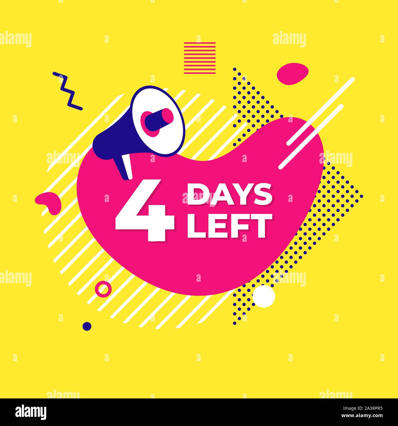 Sale countdown liquid abstract elements four days left sign vector ...