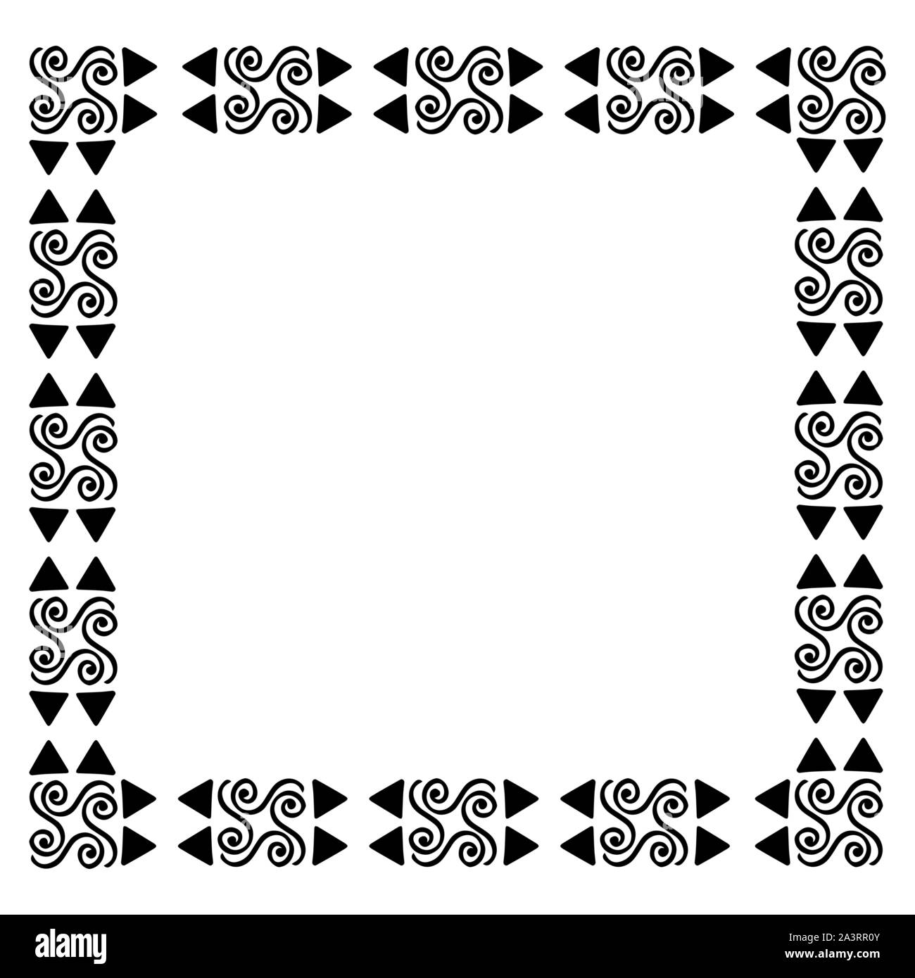 Decorative square ornamental border, frame isolated on white Stock ...