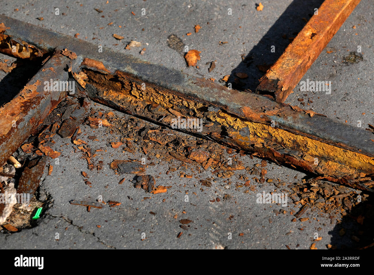 Heavily corroded steel support structure used near the sea Stock Photo ...