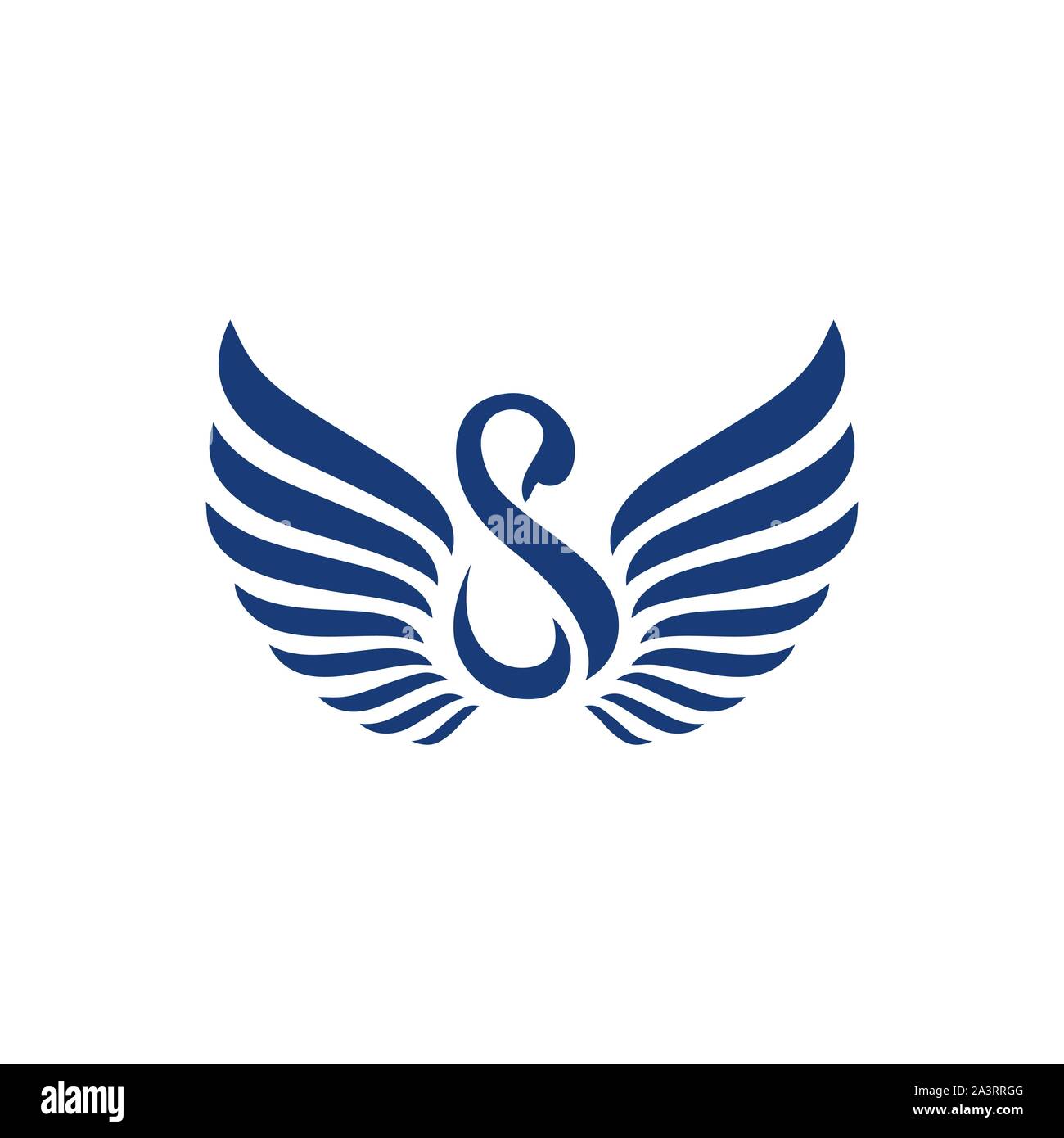 New Stylish Spreading Wings Swan Logo Design Vector Logotype Sign