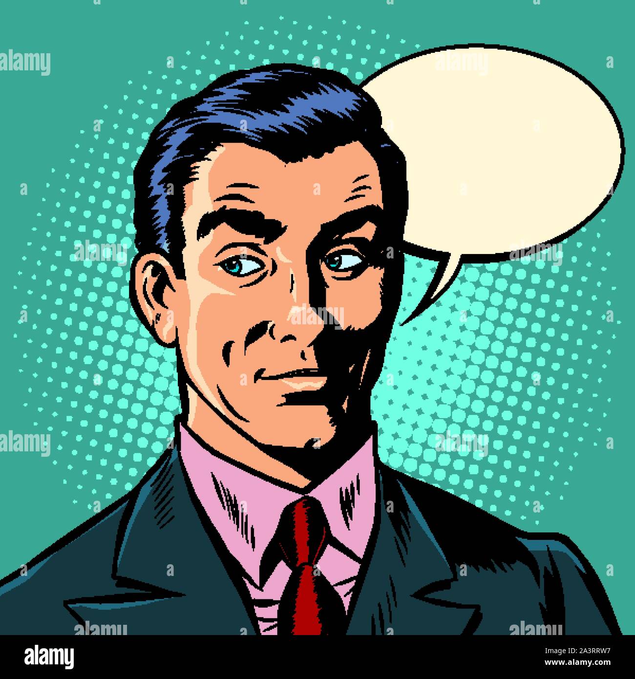 pop art man serious retro vector illustration drawing Stock Vector ...