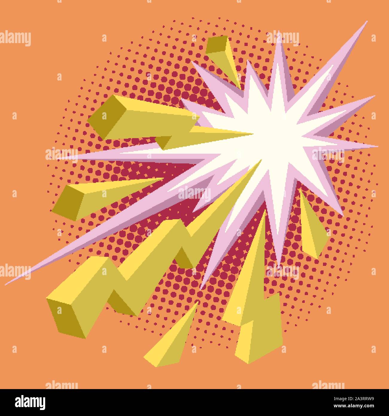 yellow lightning comic background. Pop art retro vector illustration ...