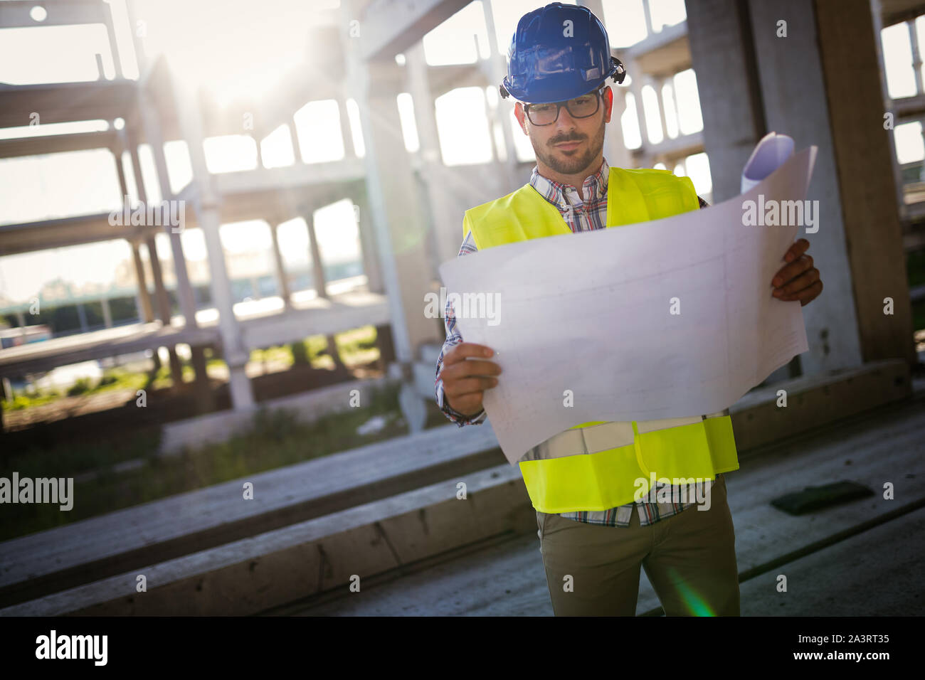 Construction foreman on the job site Stock Photo - Alamy