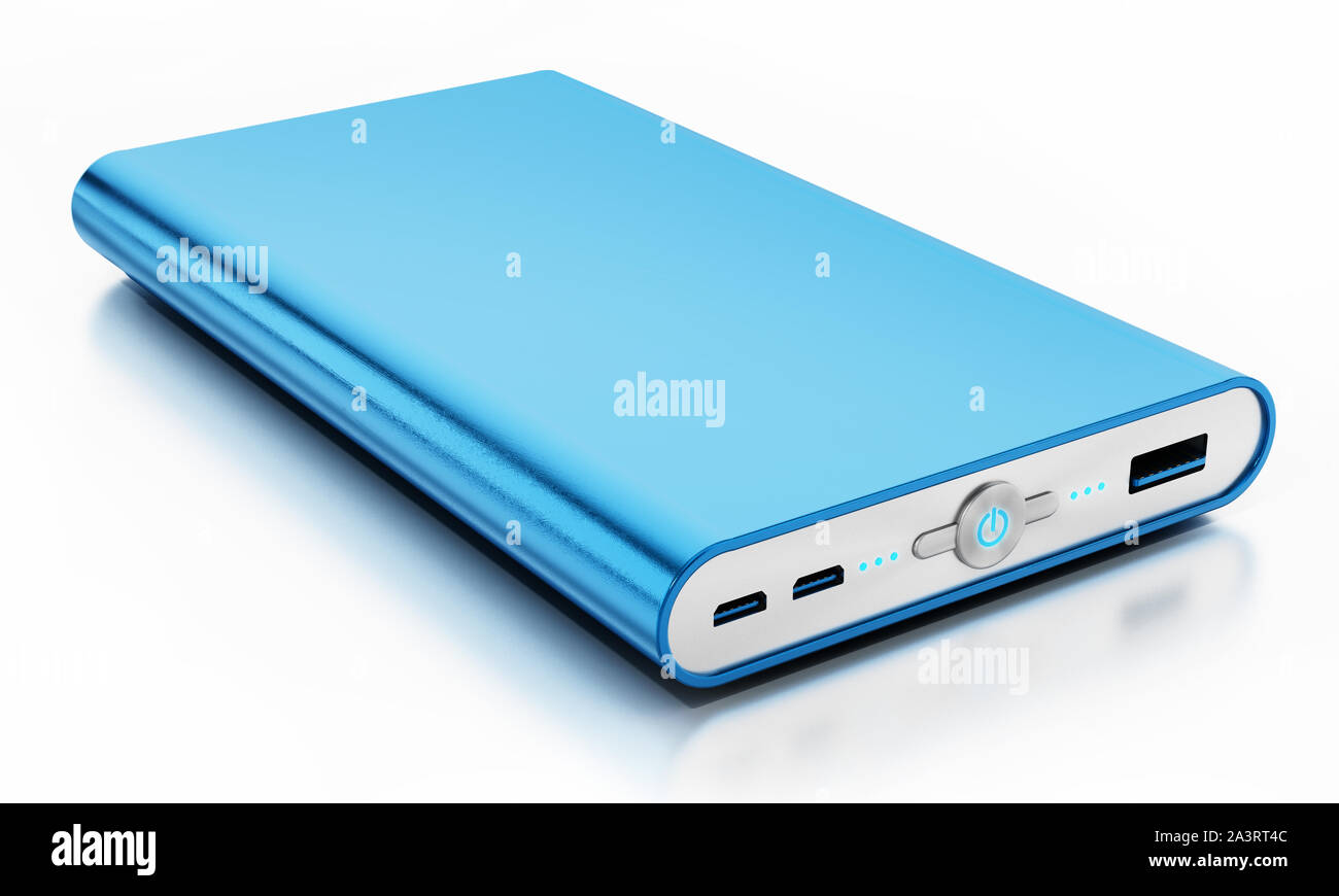 Generic powerbank isolated on white background. 3D illustration Stock ...