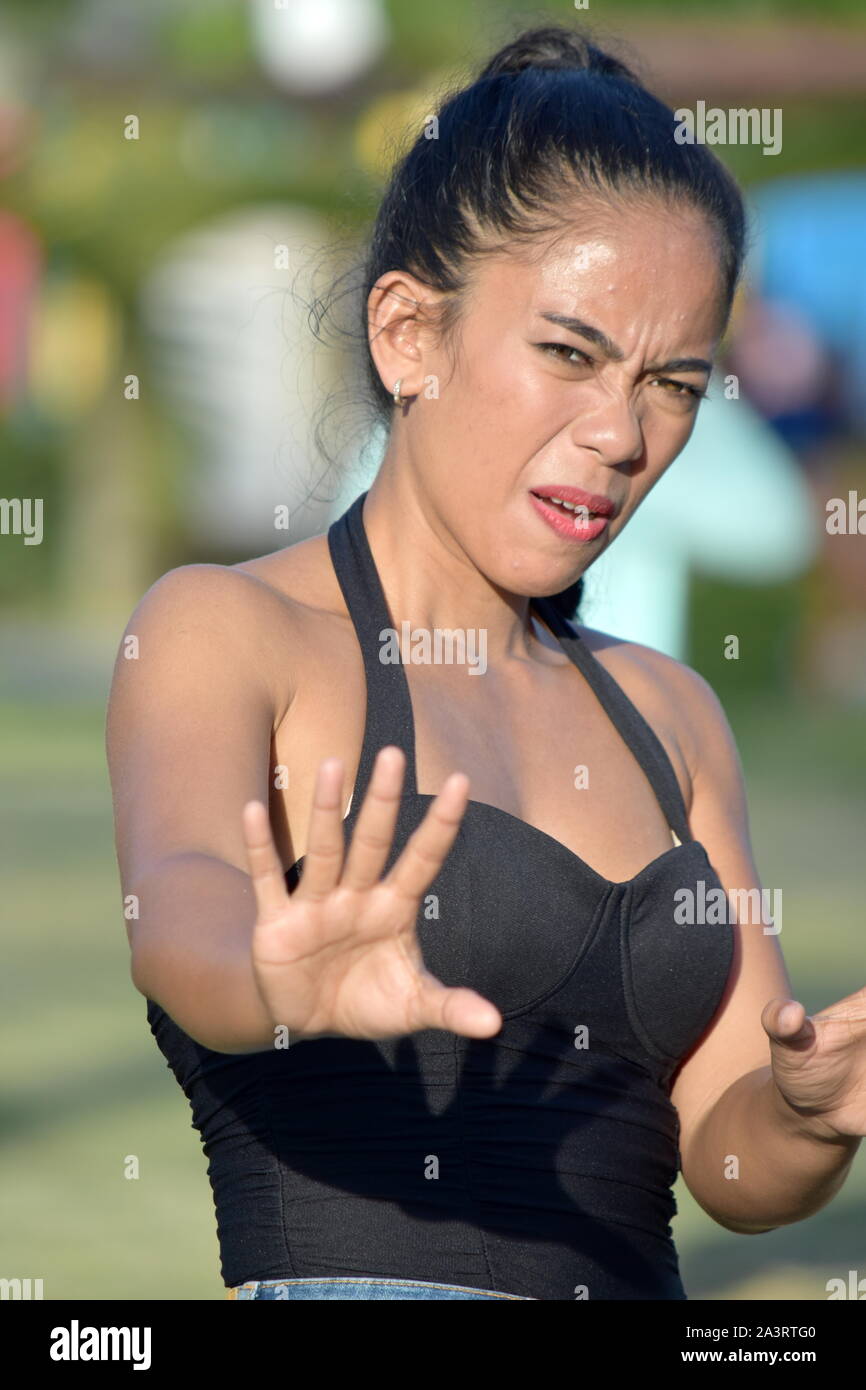 An Adult Female Afraid Stock Photo - Alamy