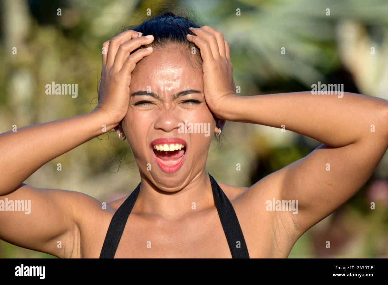 An Adult Female And Anxiety Stock Photo - Alamy