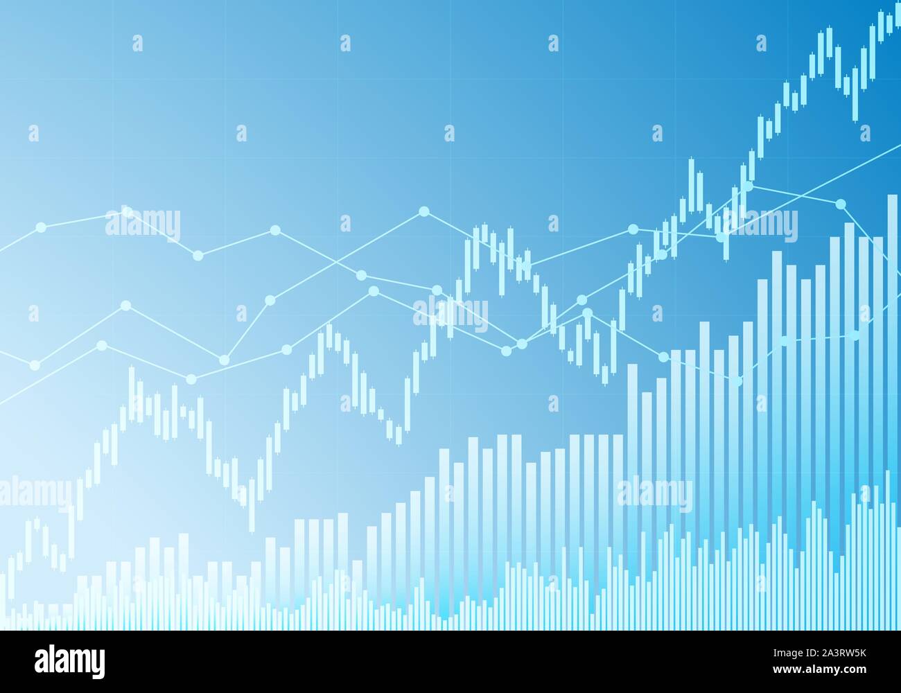 Illustration of blue growth index or graph. Investment or stock market ...