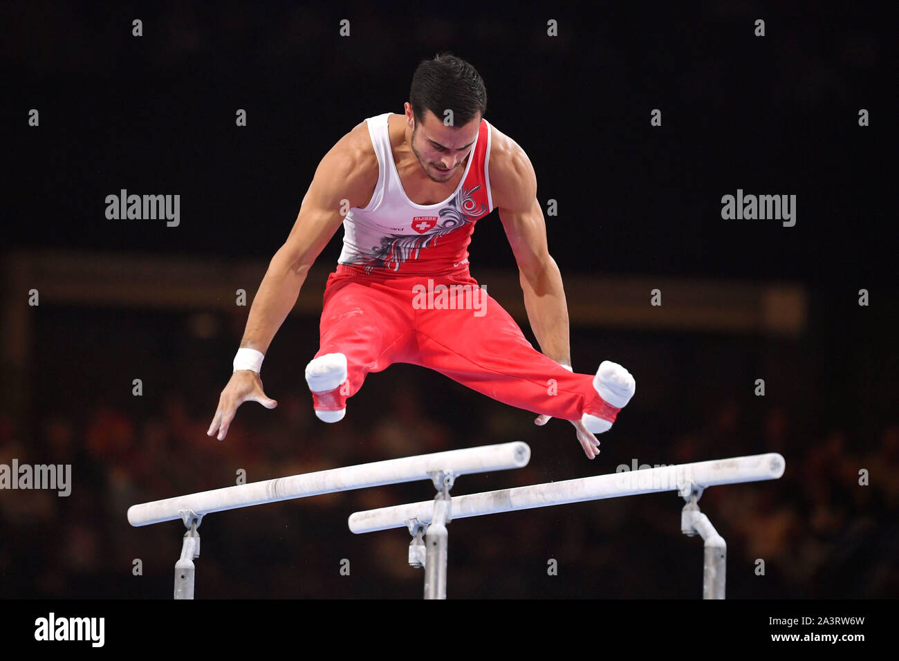 Artistic gymnastics mens parallel bars final hi-res stock photography ...