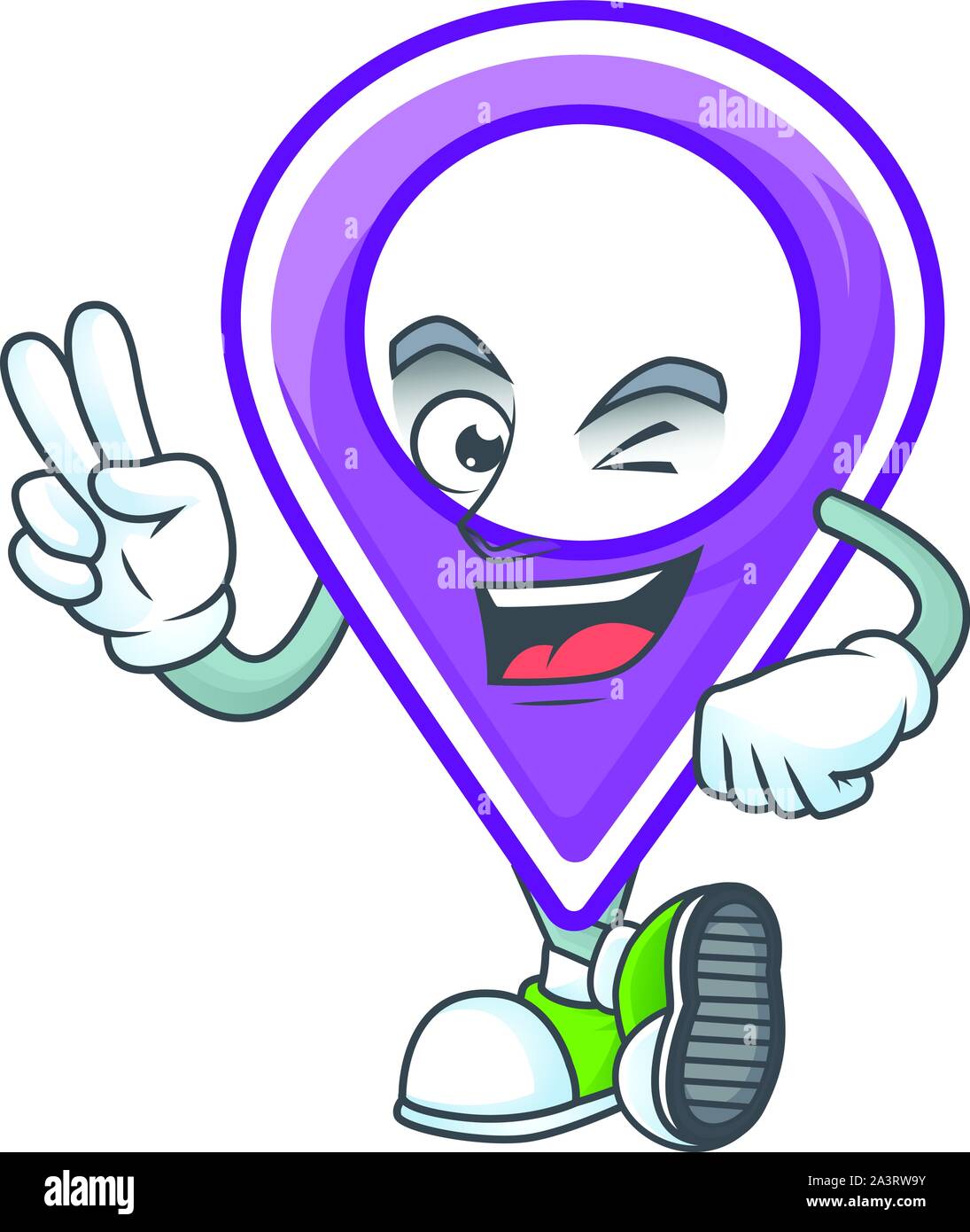 Two finger pin location icon for direction clue Stock Vector Image ...