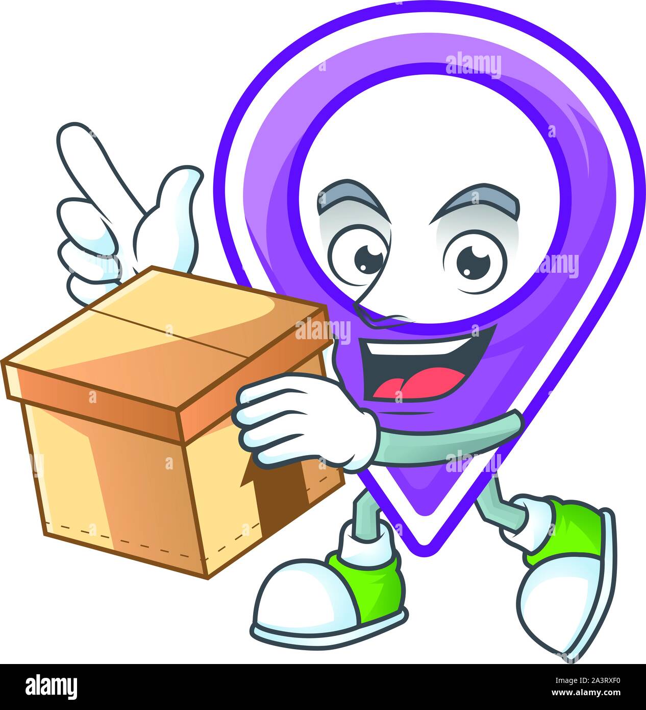 With box pin location icon for direction clue Stock Vector Image & Art ...