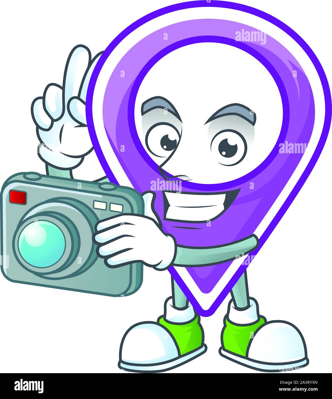Photographer pin location cartoon character with mascot Stock Vector ...
