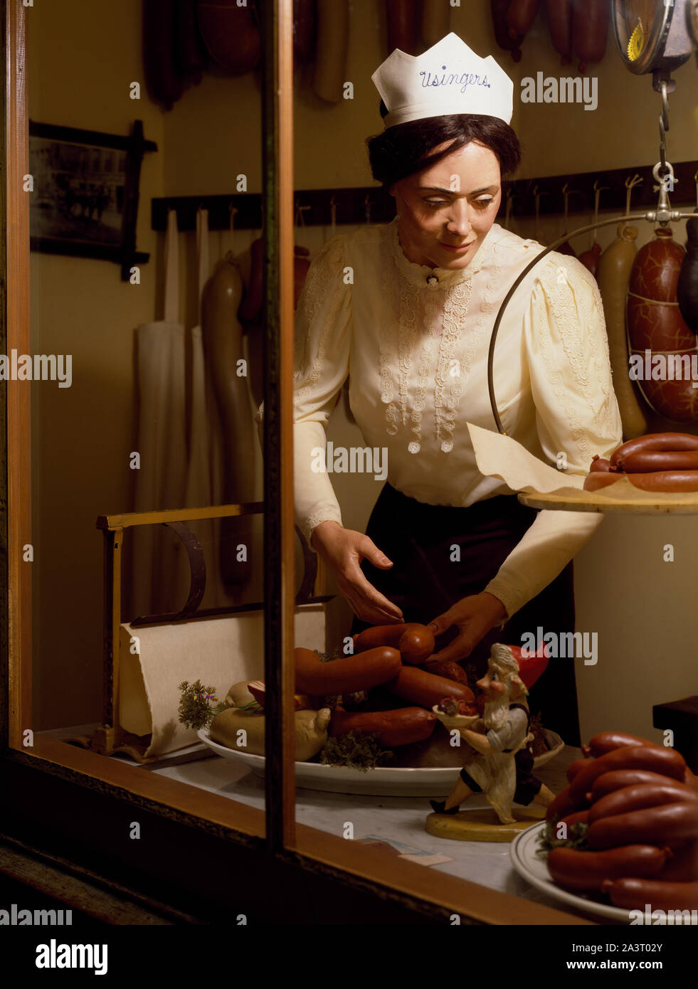 Techniques of sausage-making are expained at the Streets of Old ...