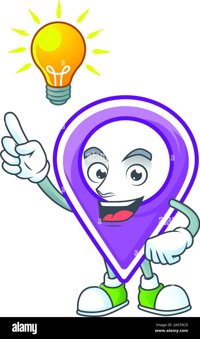 Have an idea pin location cartoon on white background Stock Vector ...