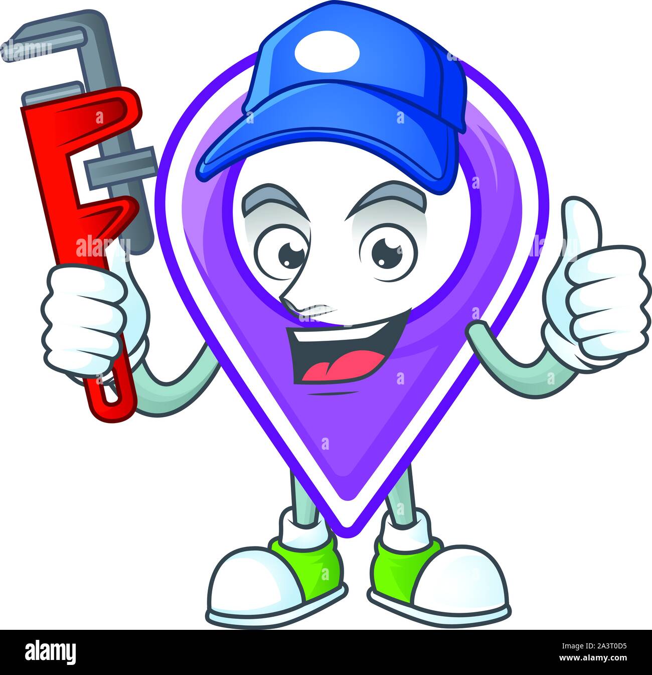 Plumber pin location cartoon on white background Stock Vector Image ...