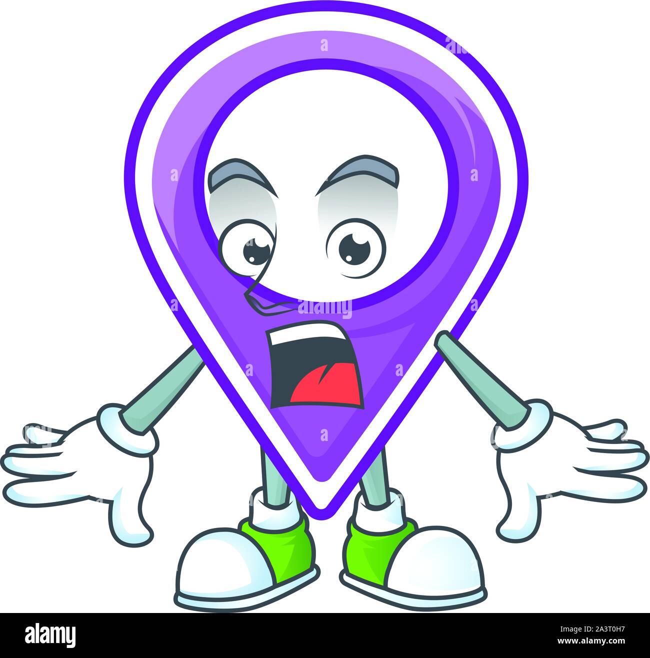 Surprised pin location cartoon character with mascot Stock Vector Image ...