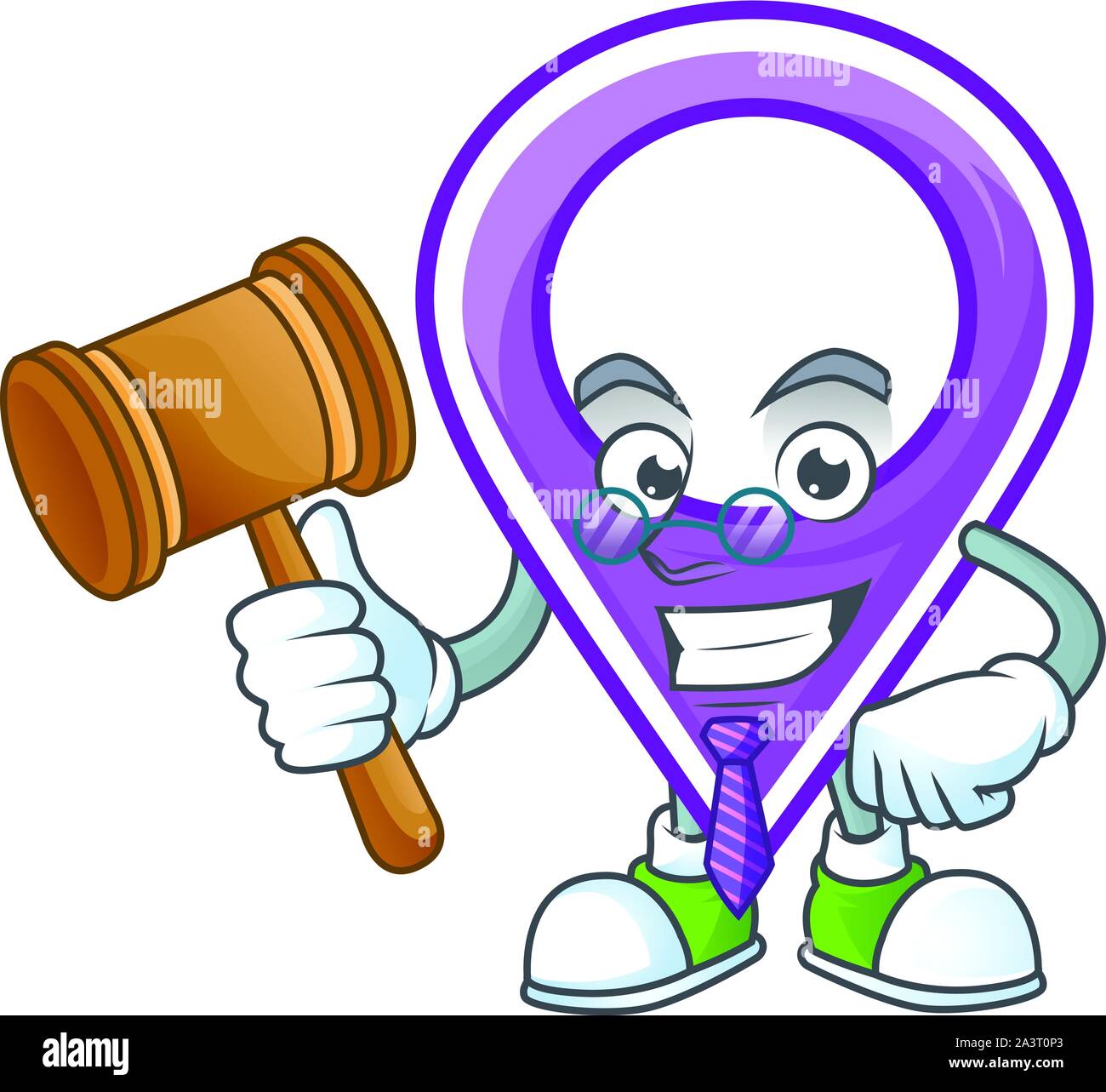 Judge pin location cartoon on white background Stock Vector Image & Art ...