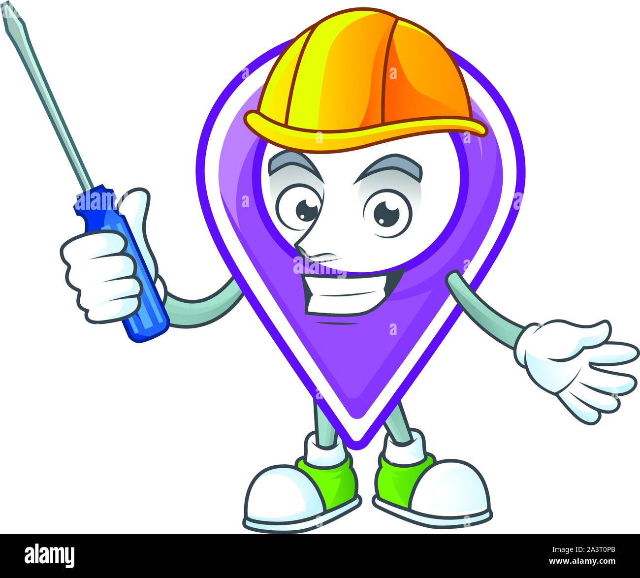 Automotive pin location cartoon on white background Stock Vector Image ...