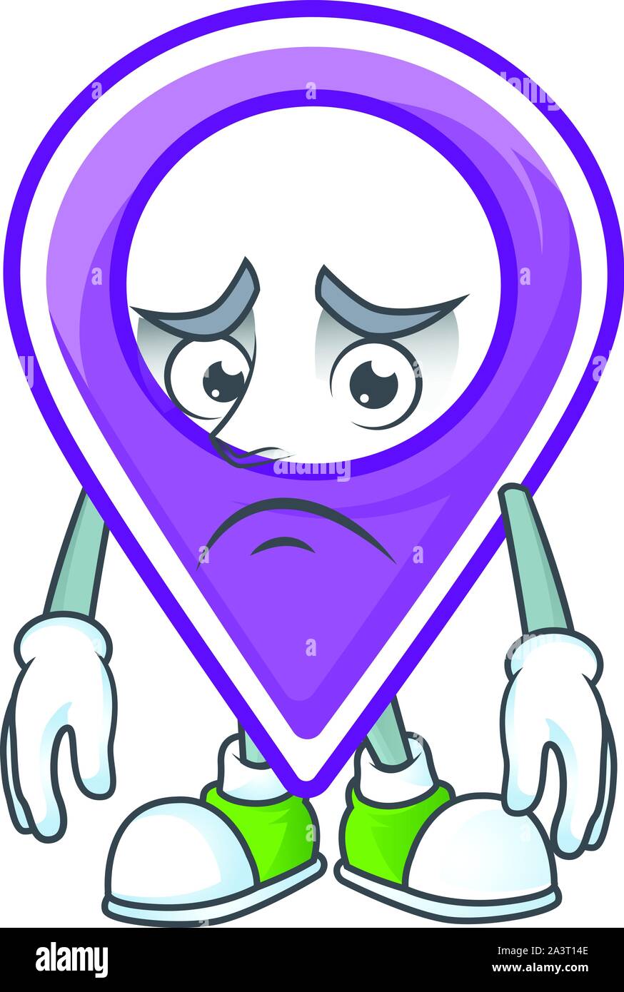 Afraid pin location cartoon character with mascot Stock Vector Image ...