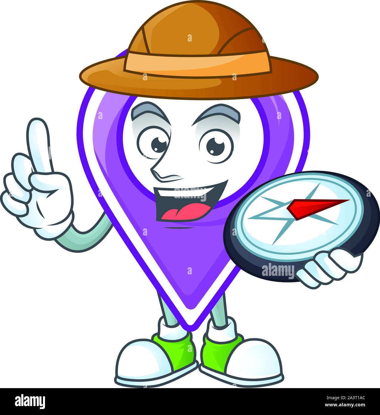 Explorer pin location cartoon character with mascot Stock Vector Image ...