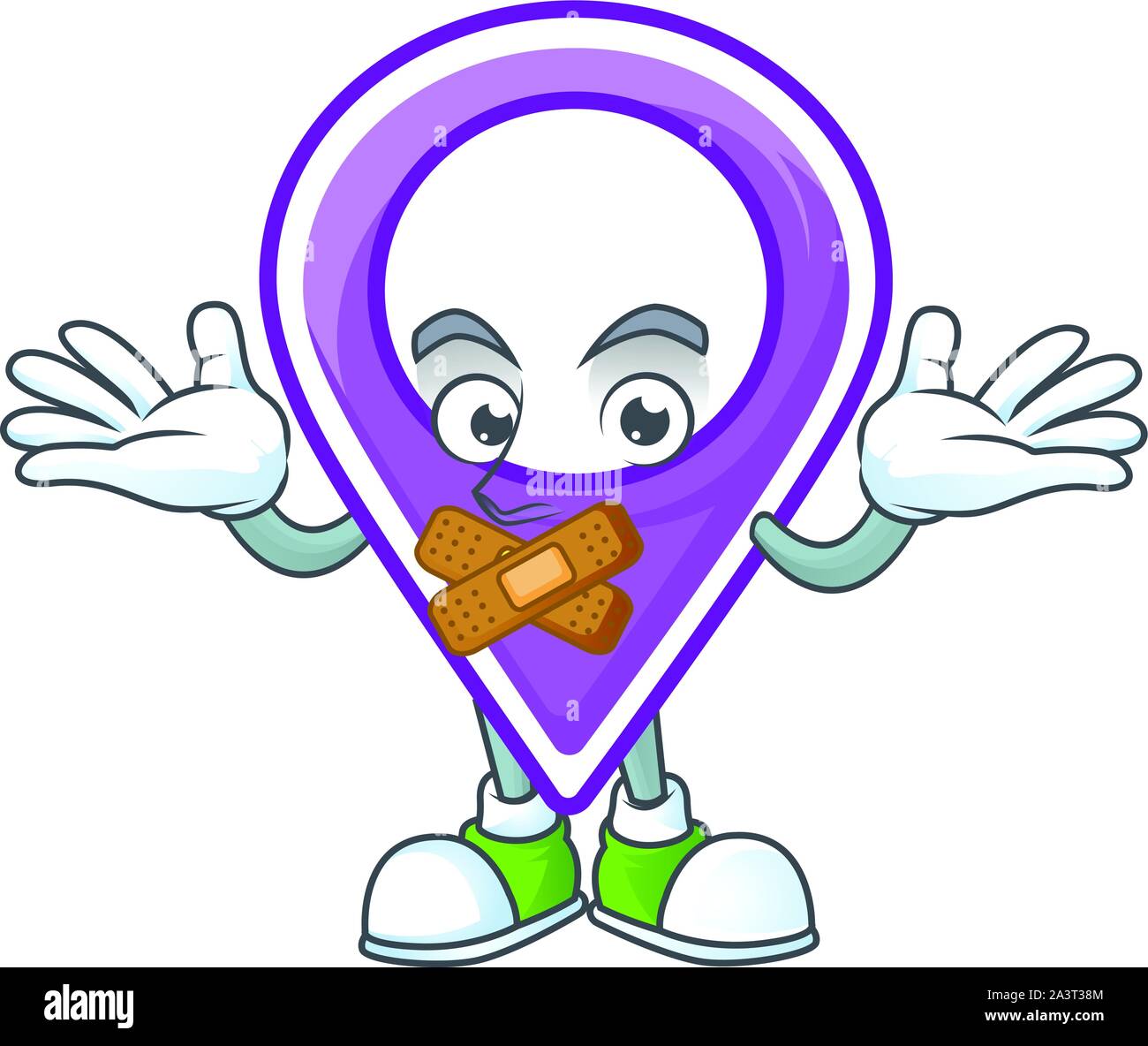 Silent pin location cartoon on white background Stock Vector Image ...