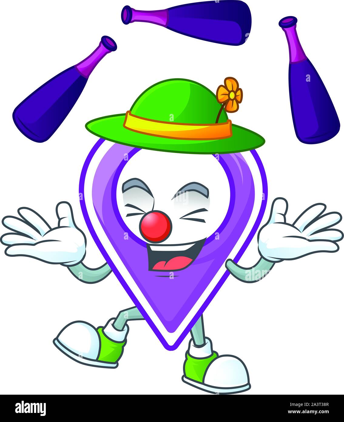 Juggling pin location cartoon on white background Stock Vector Image ...