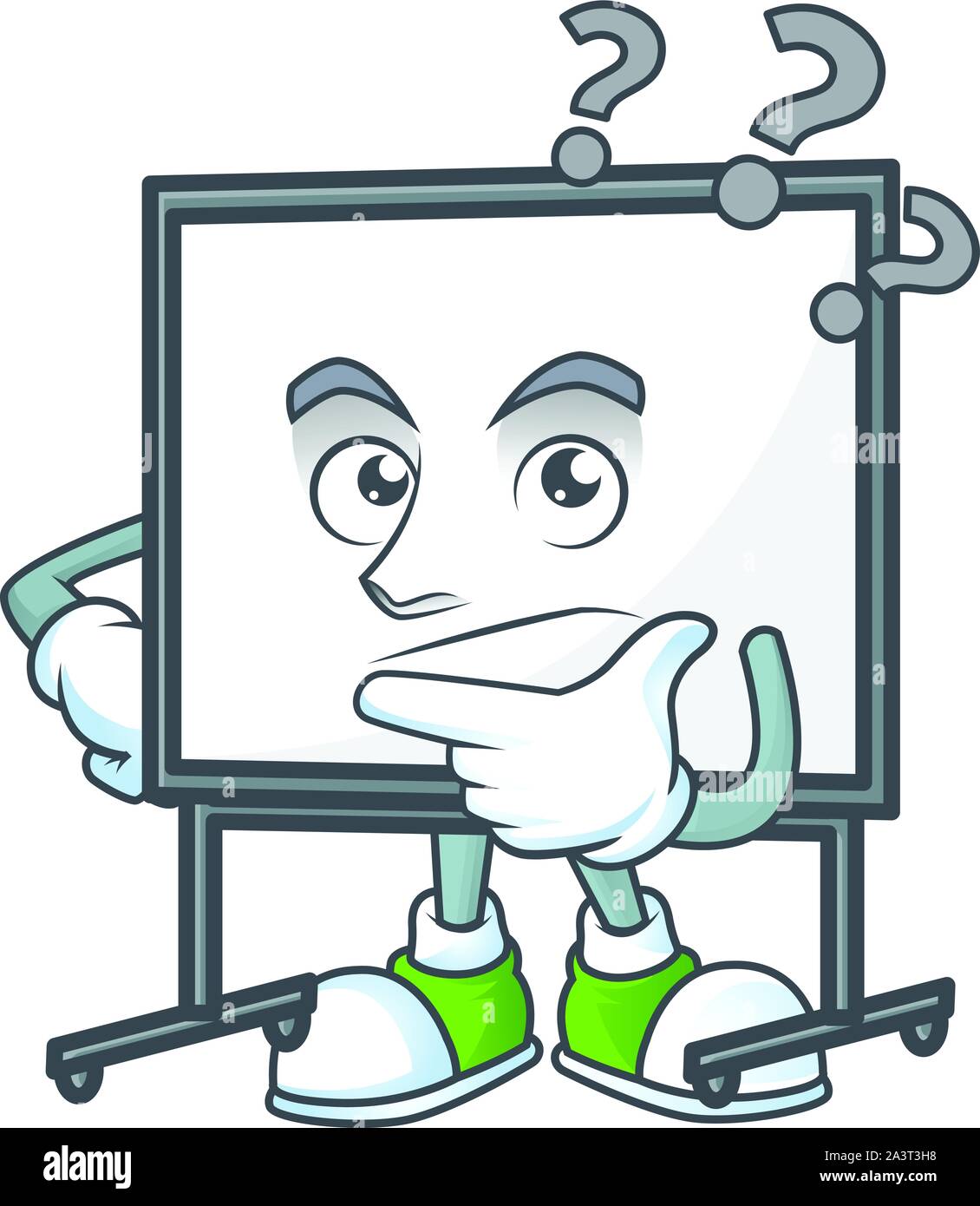Thinking white board cartoon character with mascot Stock Vector Image ...