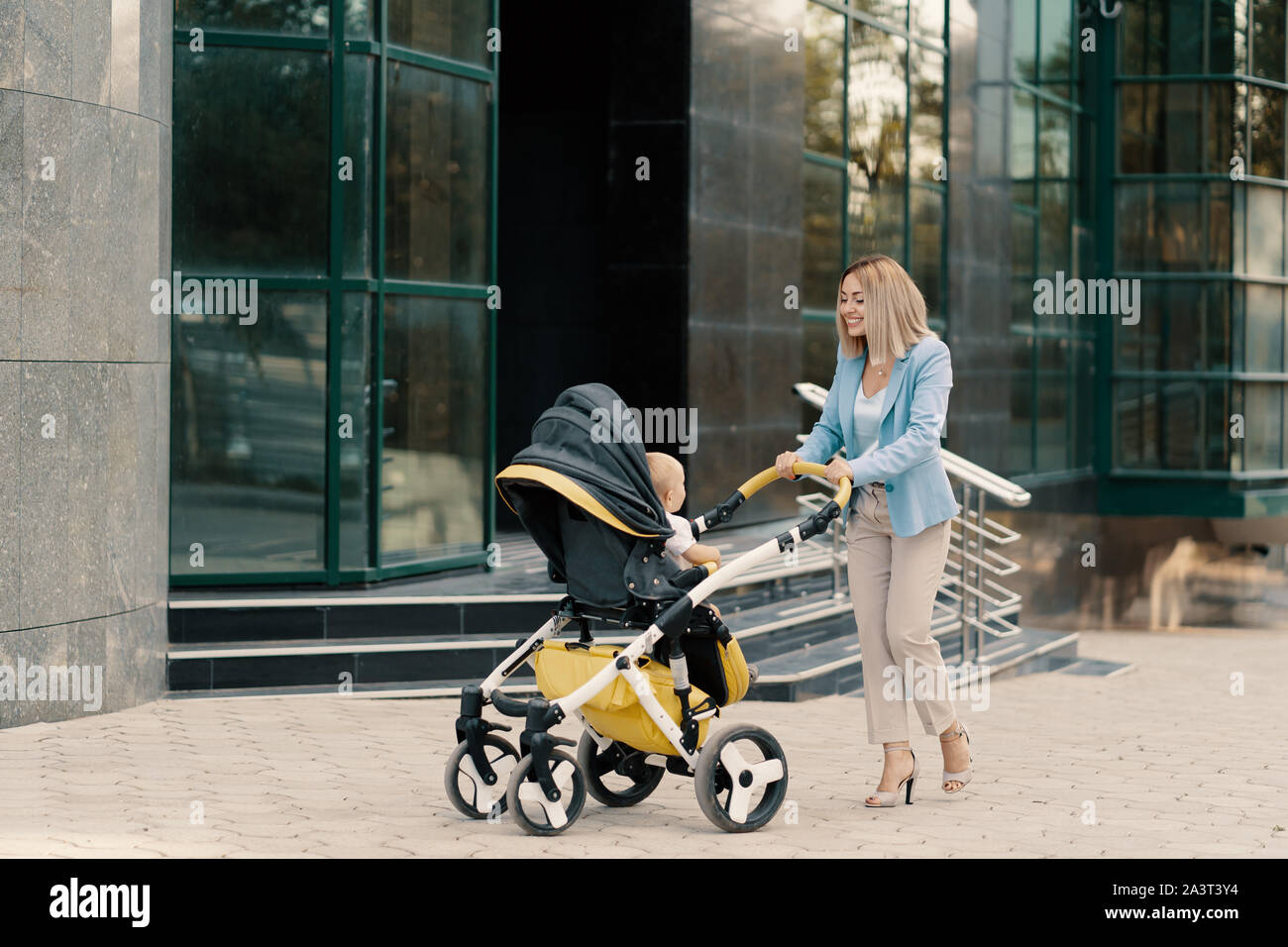 Lady Pushing A Pram High Resolution Stock Photography and Images - Alamy