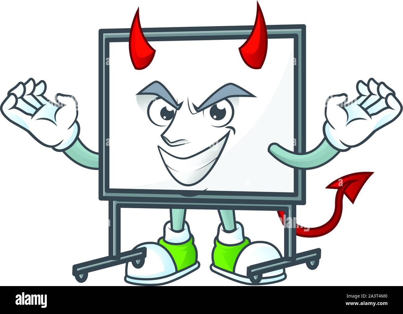 Devil white board cartoon character with mascot Stock Vector Image ...