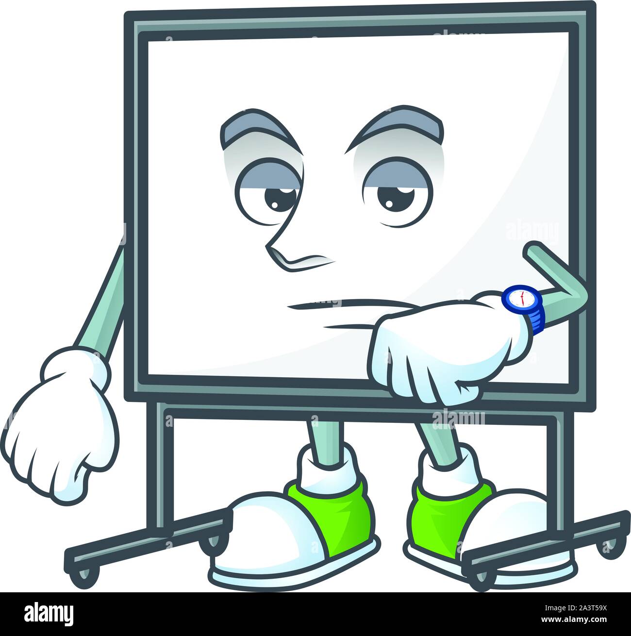 Waiting white board cartoon on white background Stock Vector Image ...
