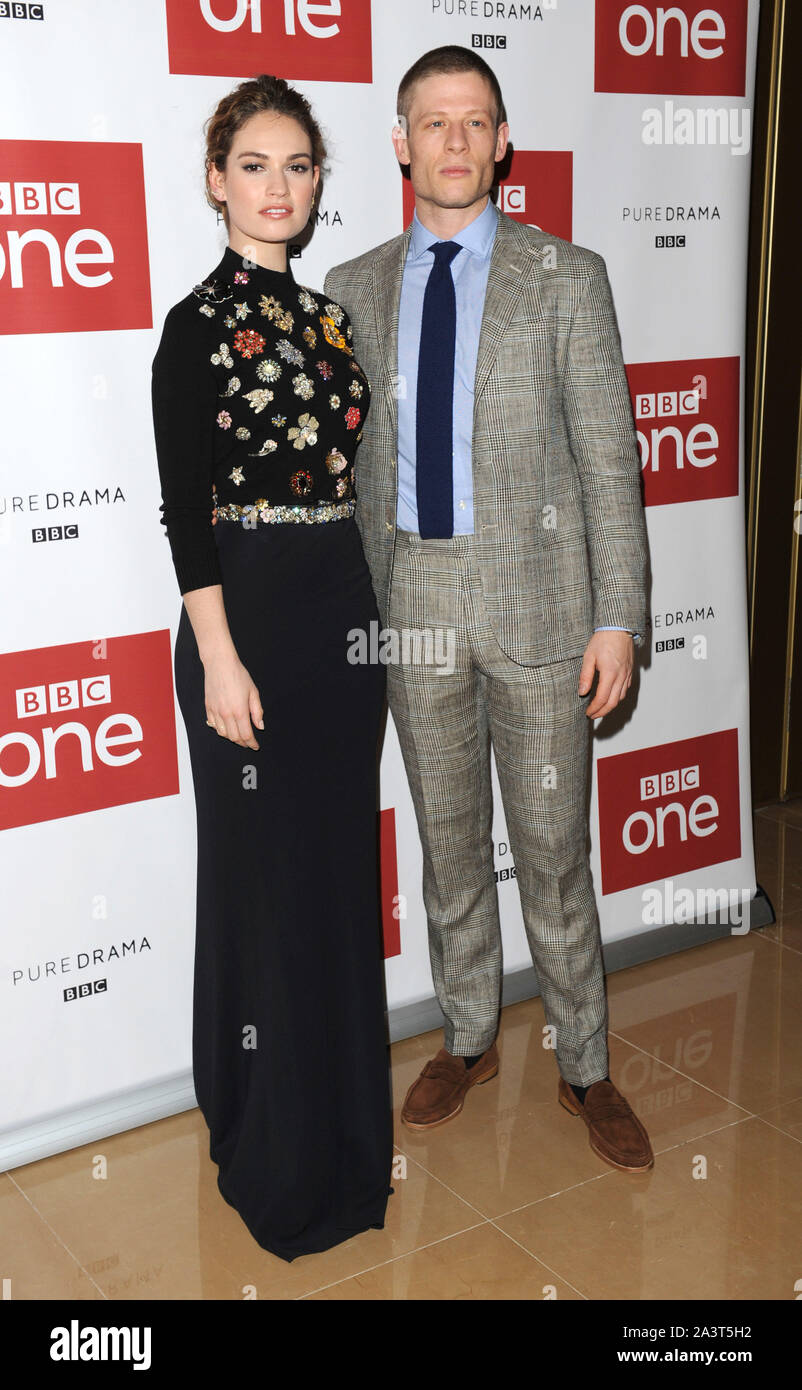 Lily james and james norton of bbc one drama hi-res stock photography ...