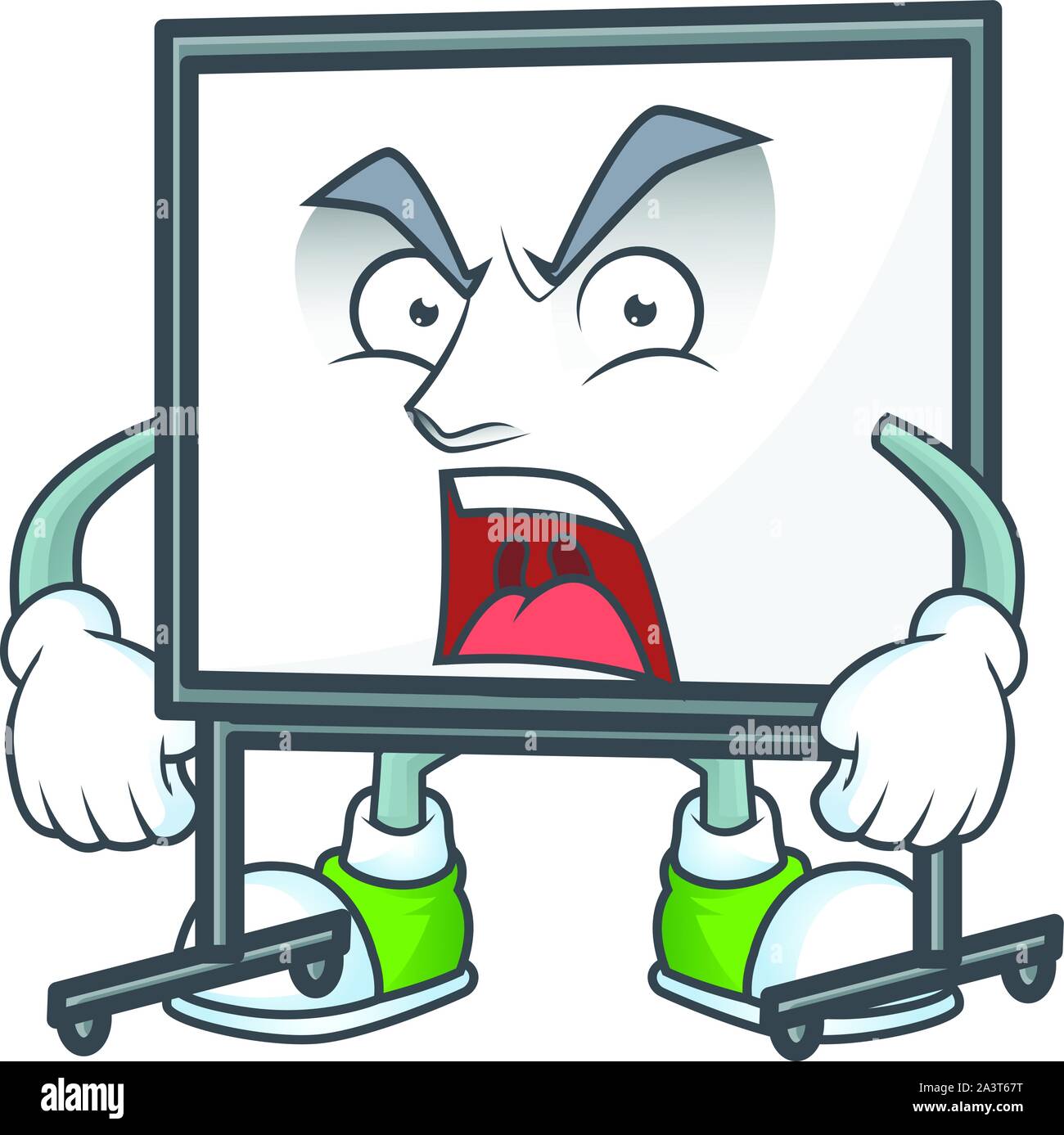 Angry white board cartoon character with mascot Stock Vector Image ...