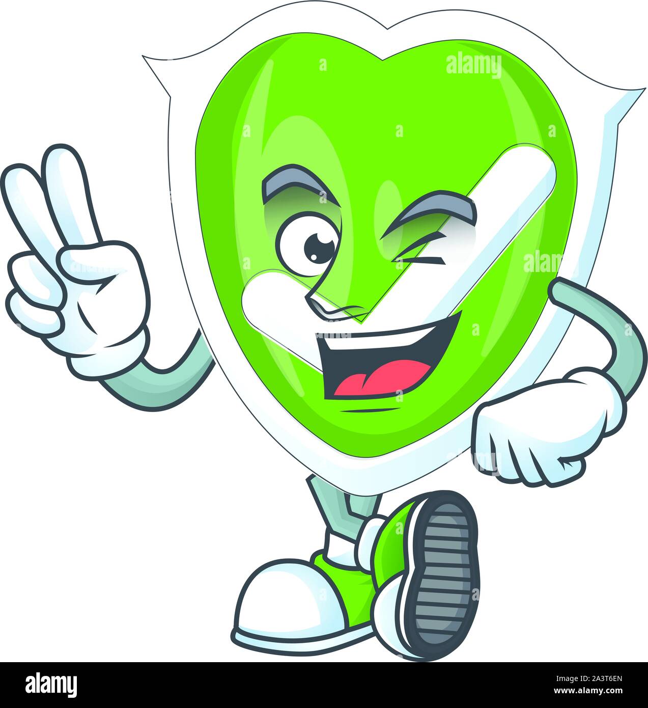 Two finger checkmark shield with character a mascot Stock Vector Image ...