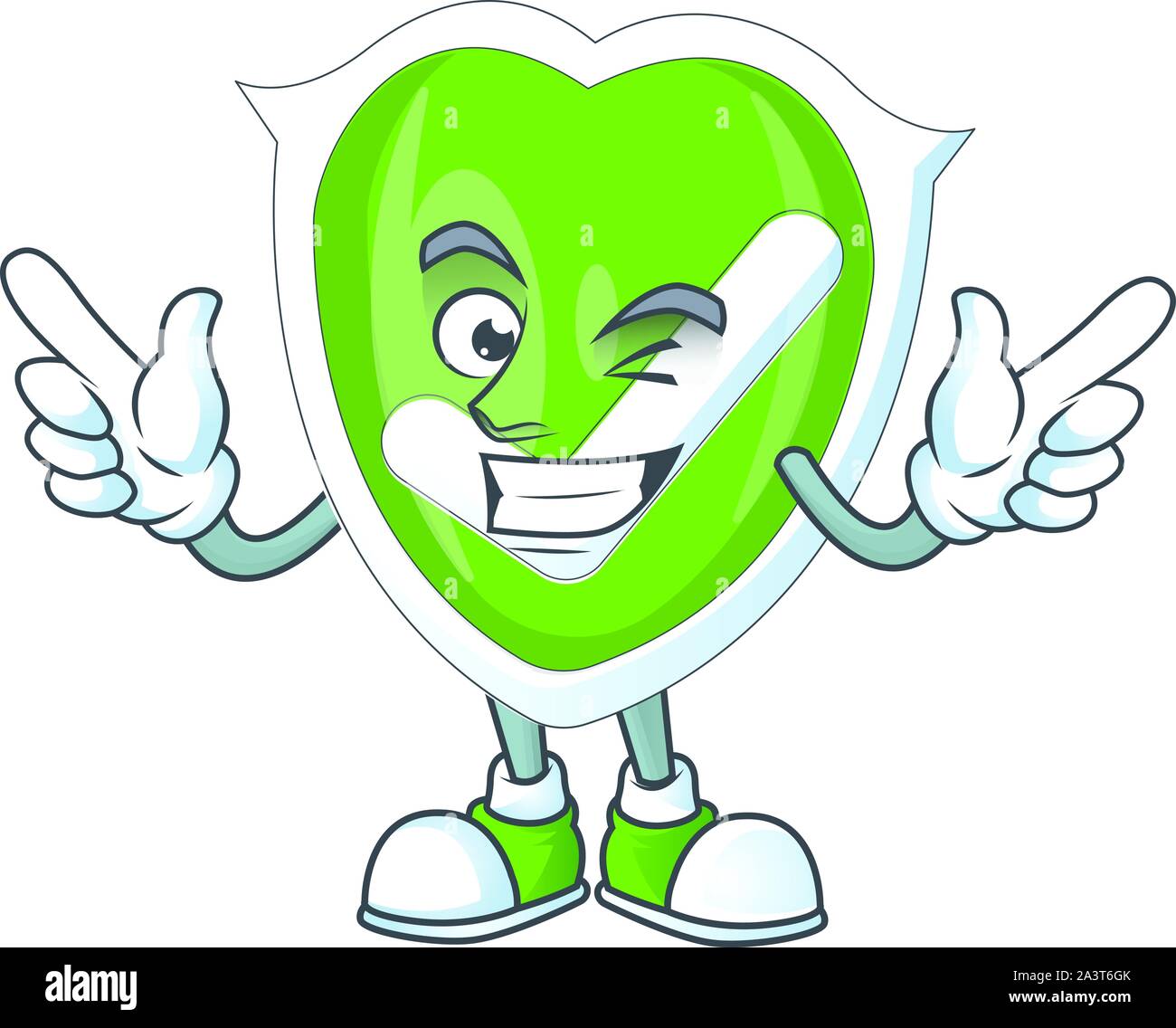 Wink checkmark shield with character a mascot Stock Vector Image & Art ...
