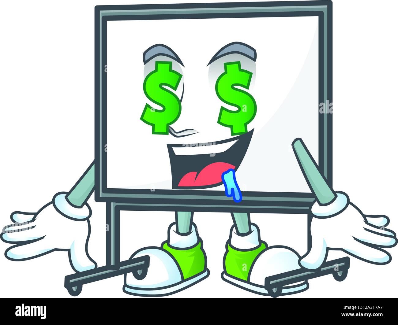 Money eye white board cartoon on white background Stock Vector Image ...