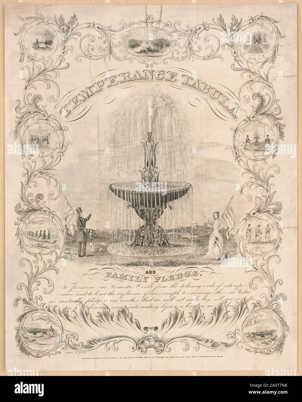 Temperance tabula and family pledge Stock Photo - Alamy