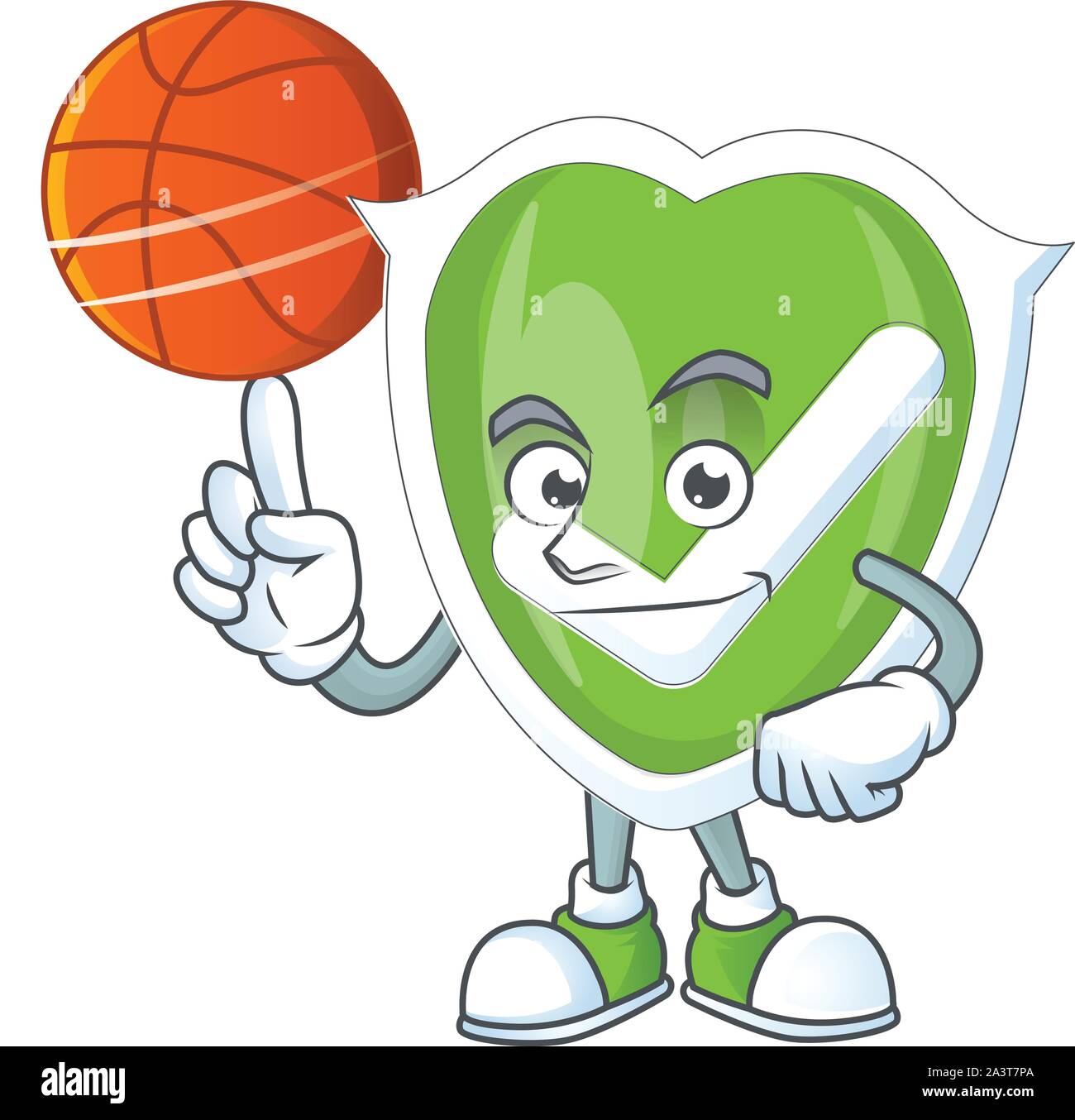 With basketball checkmark shield for symbol a protection Stock Vector ...