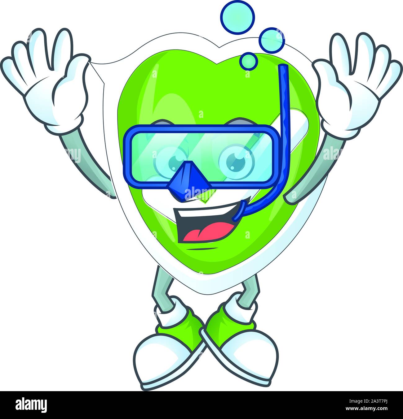 Diving checkmark shield with character a mascot Stock Vector Image ...