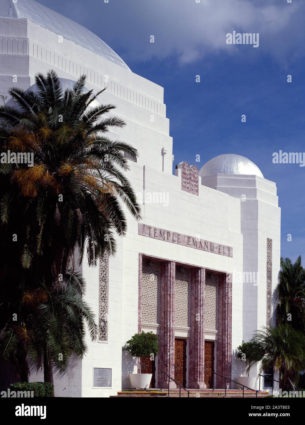 Temple Emanu-El in Miami Beach, one of the nation's few beaches open to ...